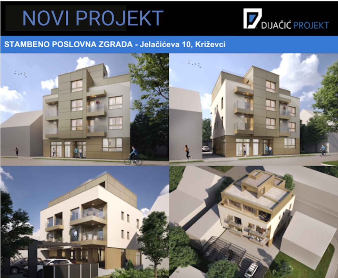 Dijačić projekt, gradnja i prodaja stanova, NOVO! Jelačićeva 10, Križevci